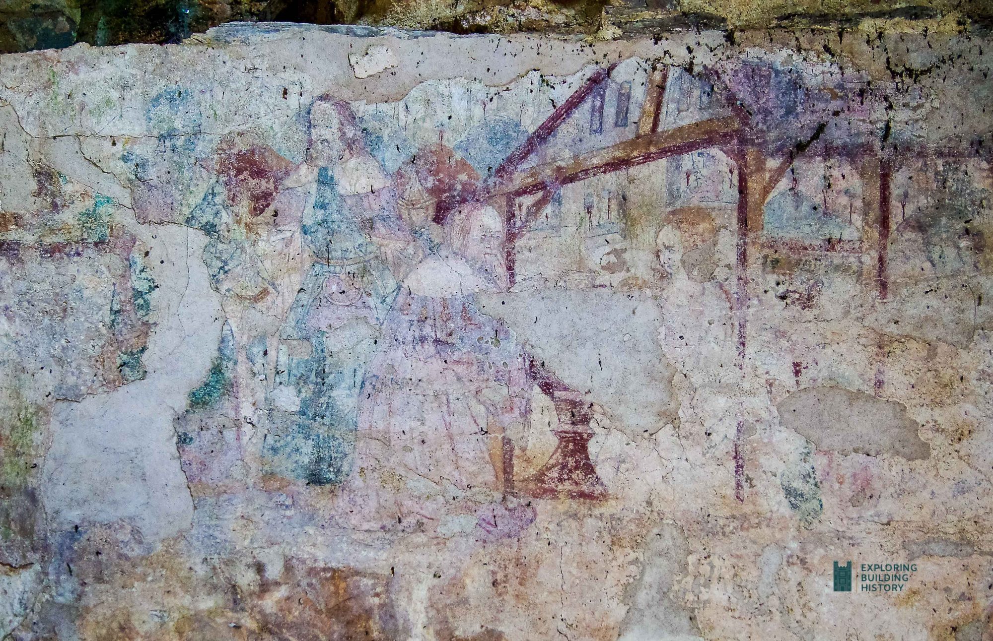 Adoration of the Magi: Wall Painting at Berry Pomeroy, South Devon ...